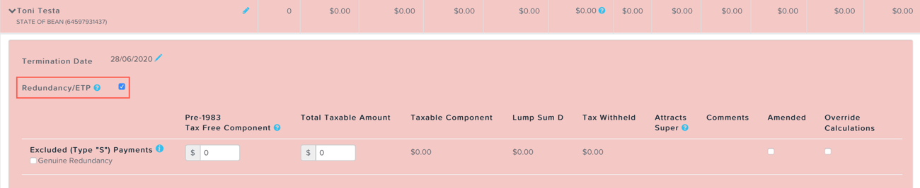 Processing Employment Termination Payments – Type S and Type P